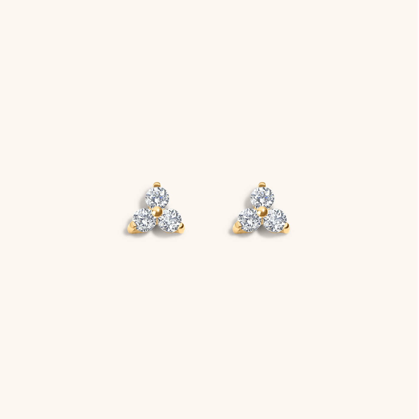 Mini Crystal Trinity Studs in Titanium