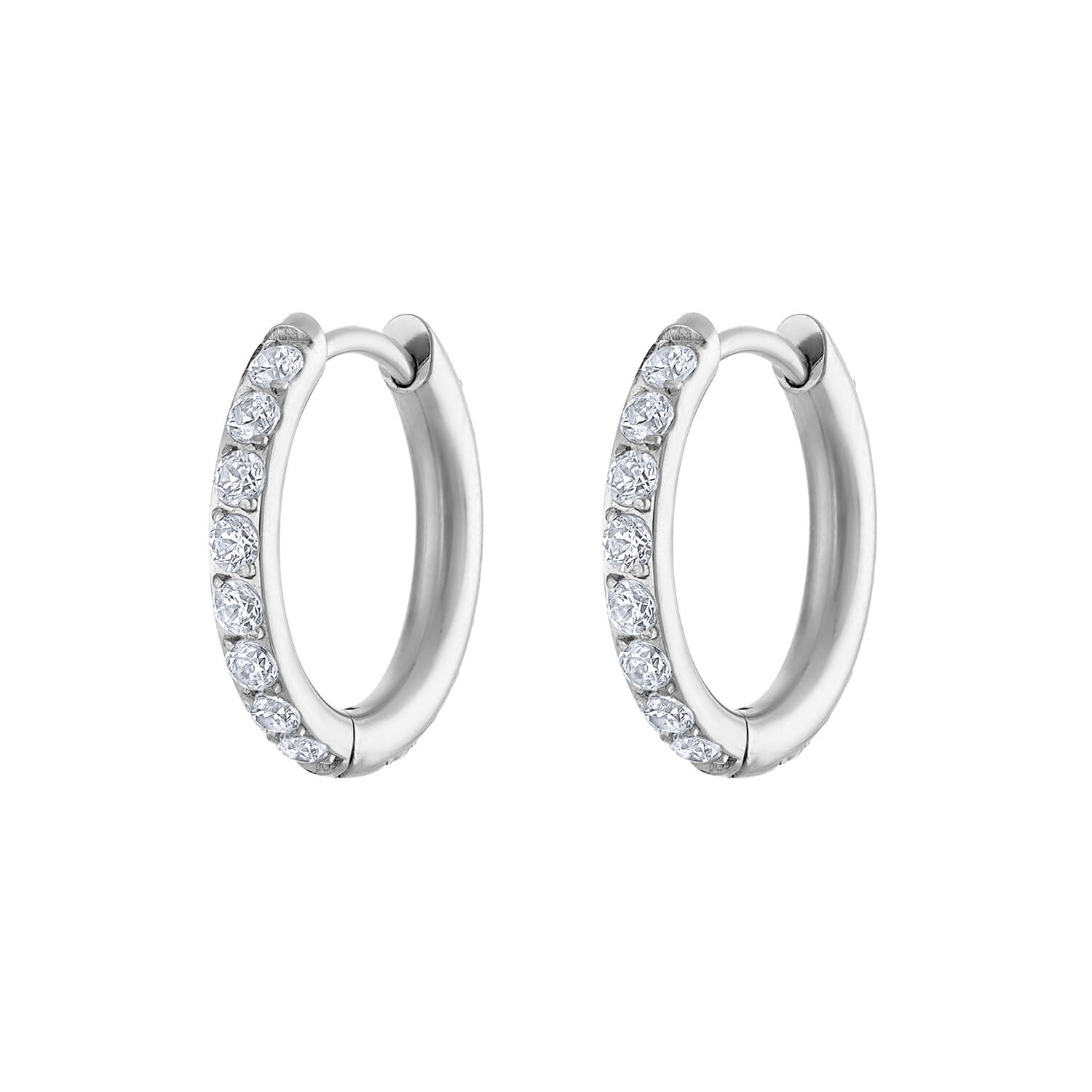Eternity Hoop Earrings in Titanium