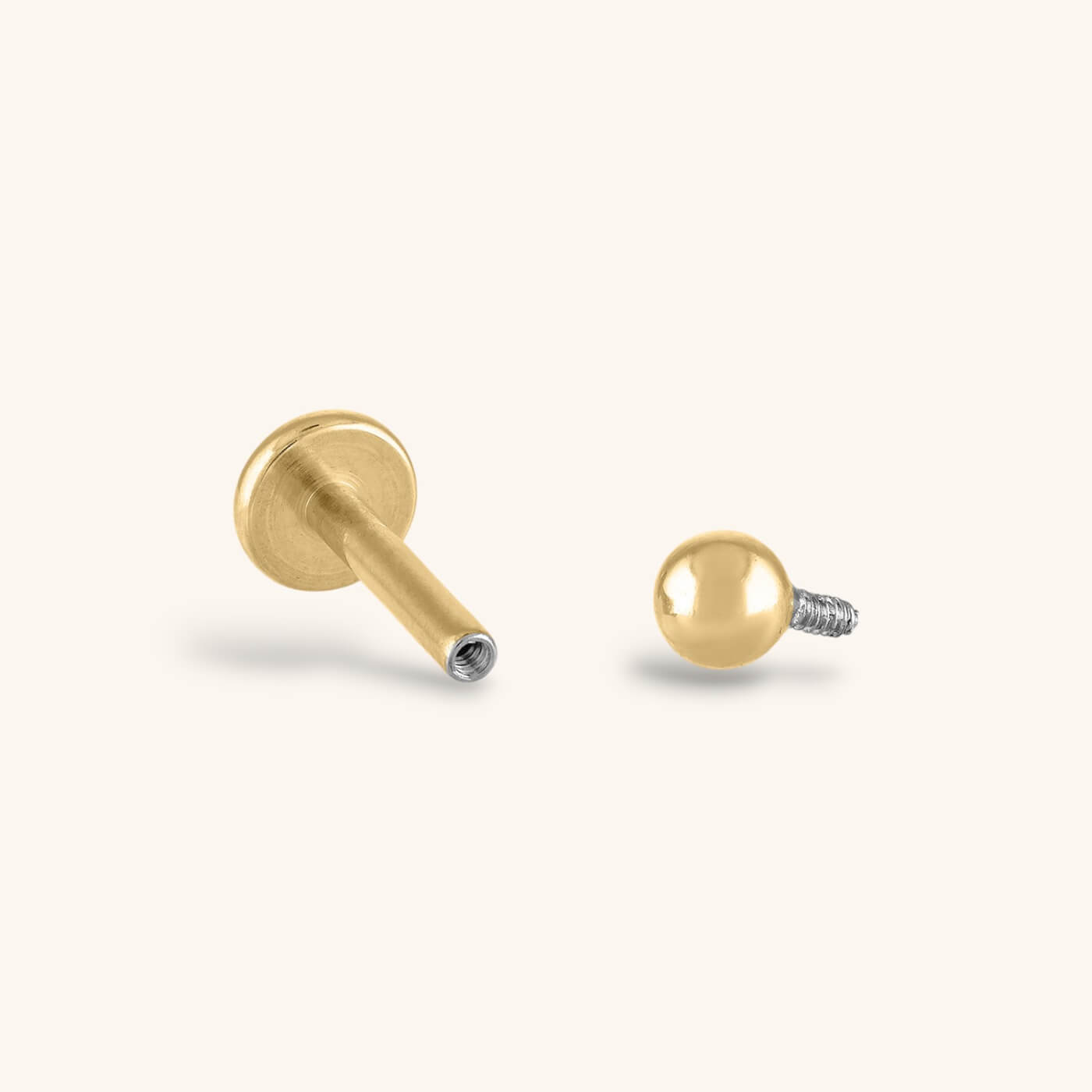 Little Sphere Threaded Flat Back Earring