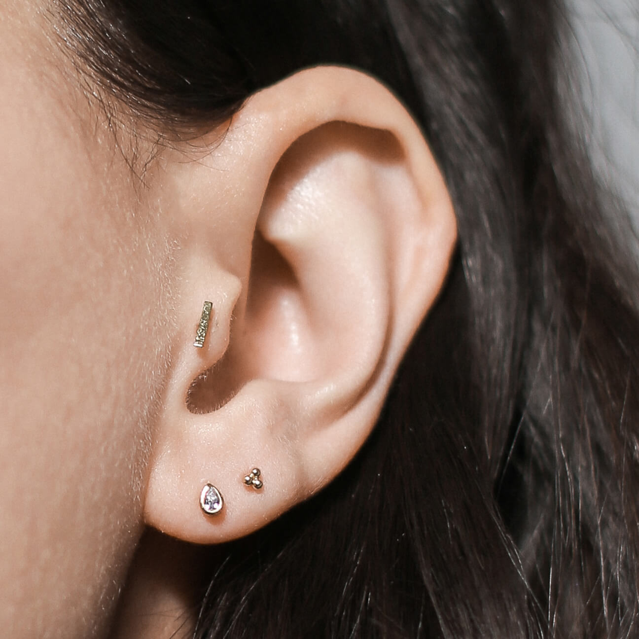 Little Bar Push Pin Flat Back Earring