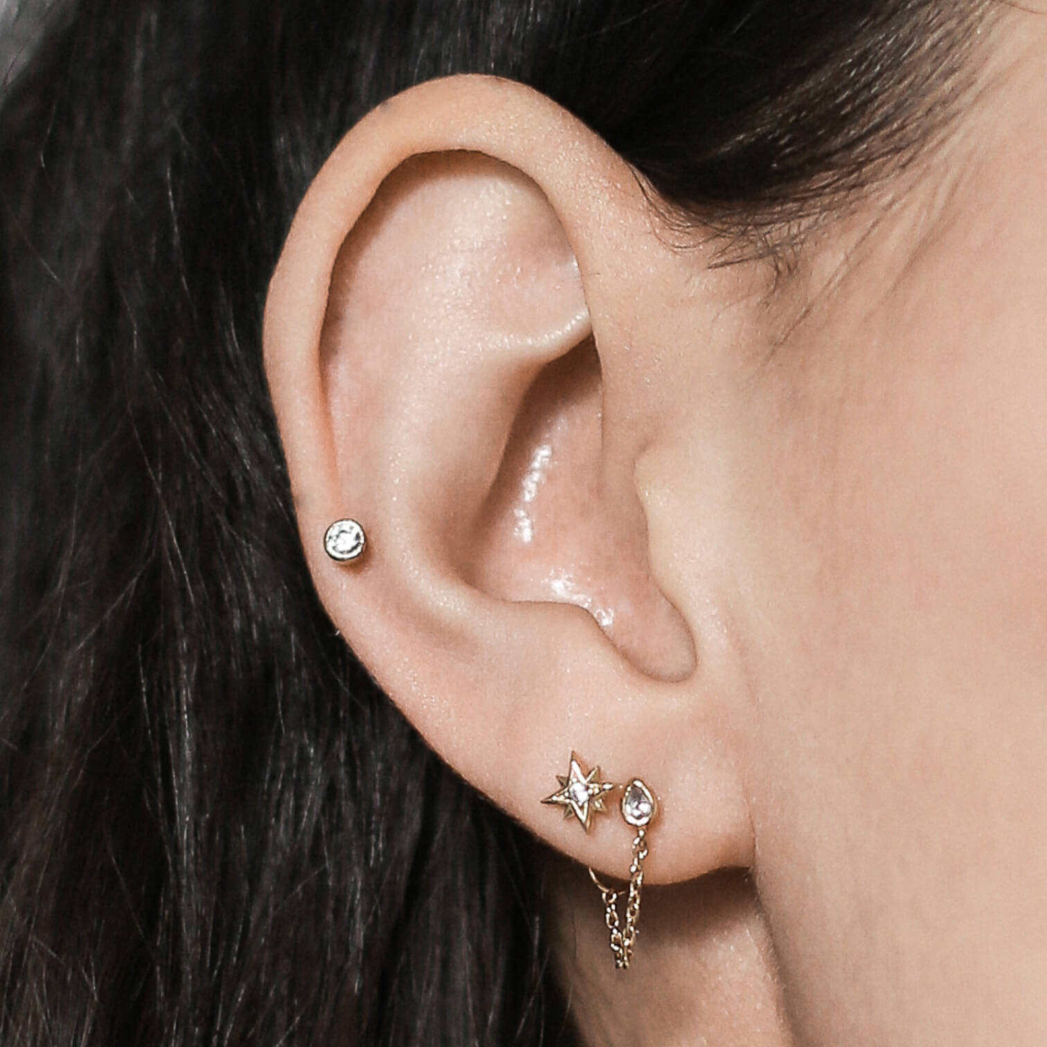 Threaded Screw Flat Back Earrings